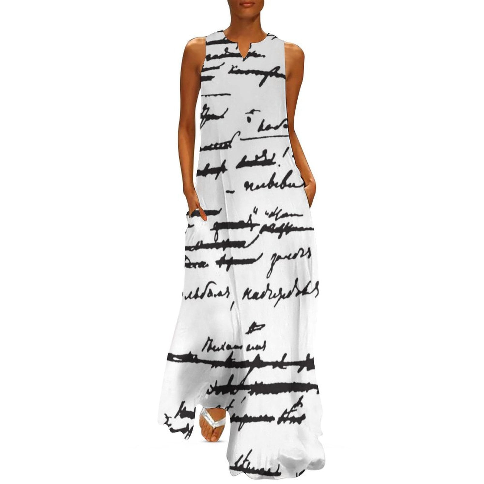 Cursive Word Em English hand writing Long Dress women"s evening dresses ...