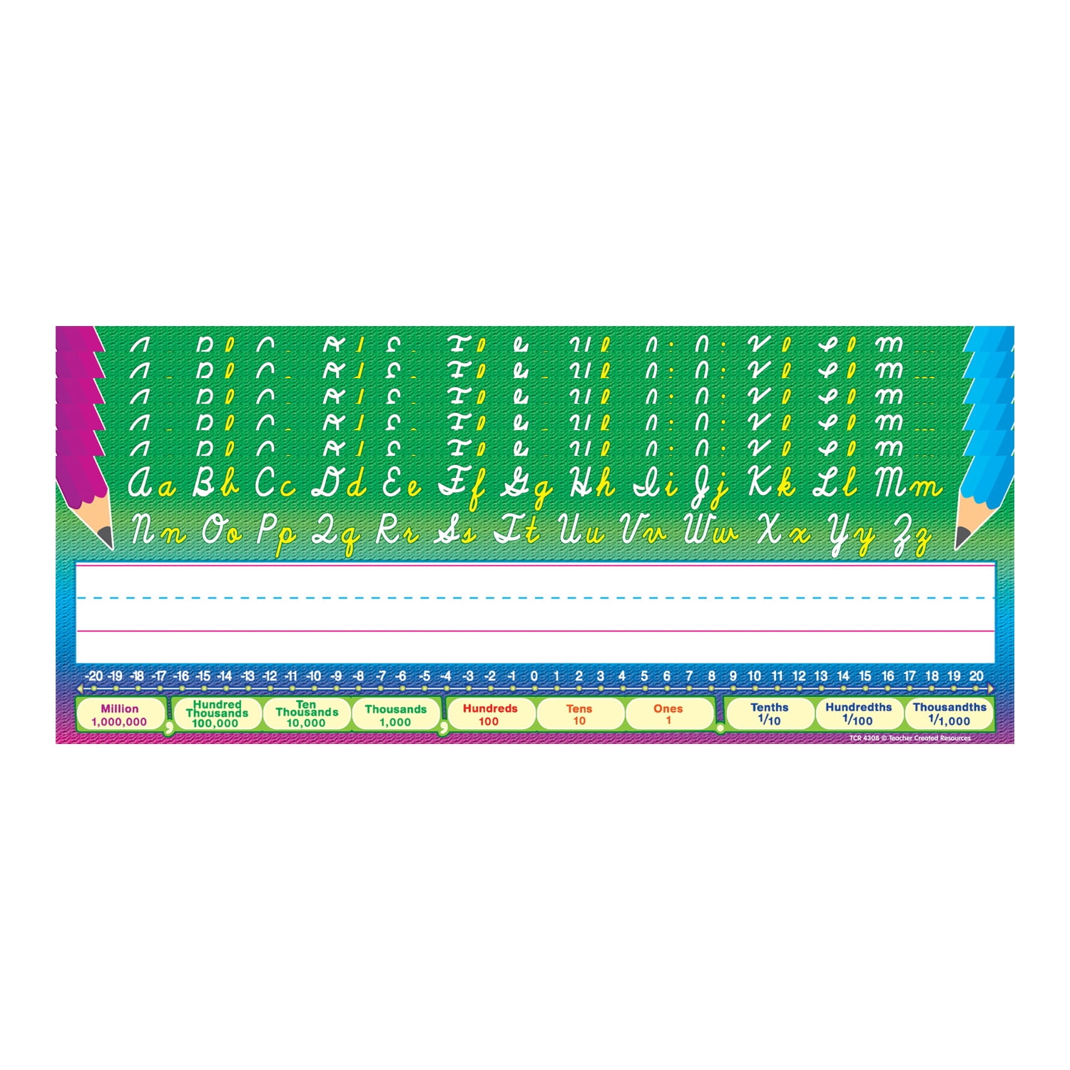 Teacher Created Resources Cursive Writing Name Plates, 36 Per Pack, 6 ...