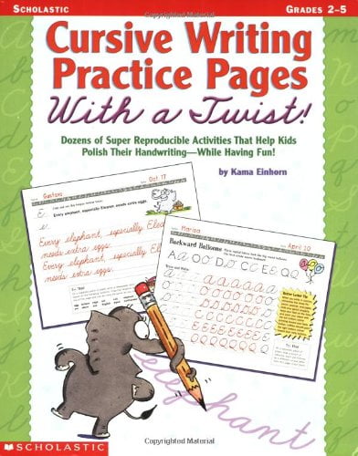 Pre-Owned Cursive Writing Practice Pages with a Twist! : Dozens of ...