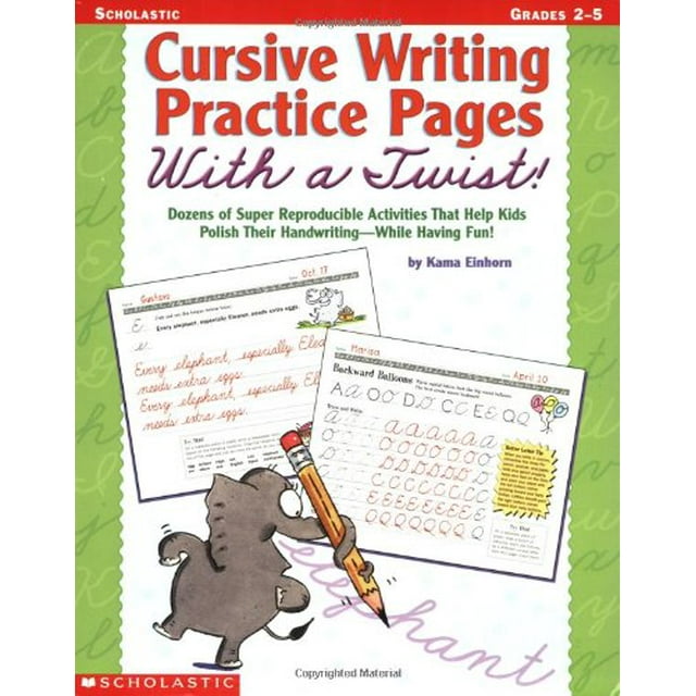 Pre-Owned Cursive Writing Practice Pages with a Twist! : Dozens of ...