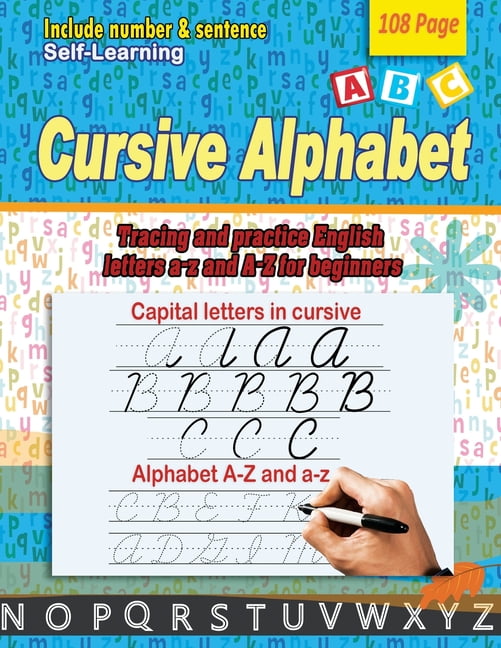 Cursive alphabet: Tracing and practice English letters a-z and A-Z for ...