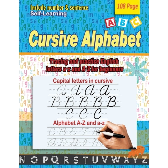 Cursive alphabet: Tracing and practice English letters a-z and A-Z for ...