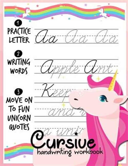 Cursive handwriting workbook: Unicorn Cursive Writing Practice Book ...