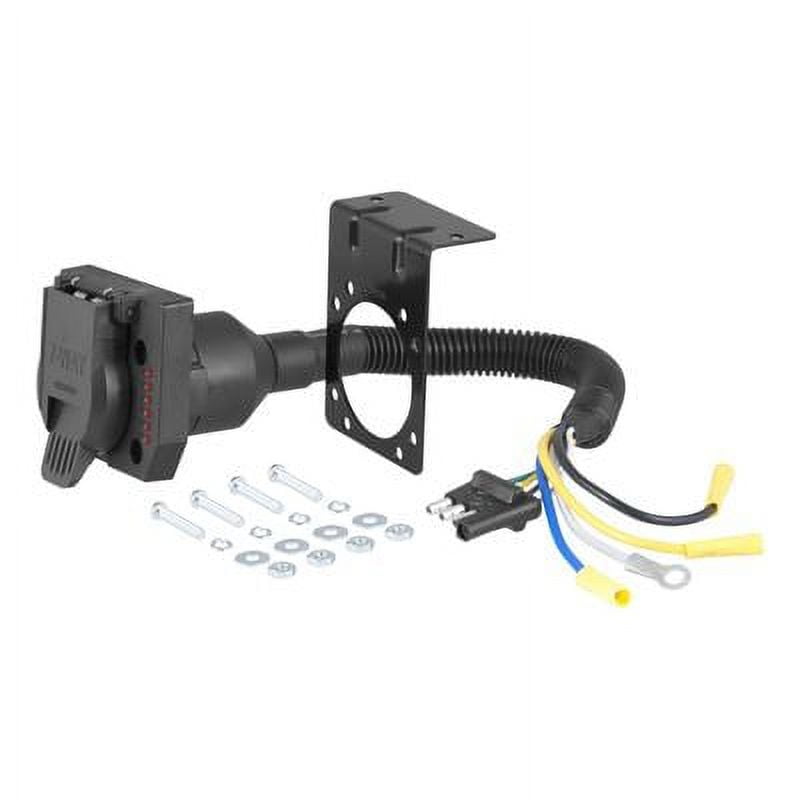Curt Manufacturing Cur57676 7 Way Round to 4 Way Flat with Intergrated ...