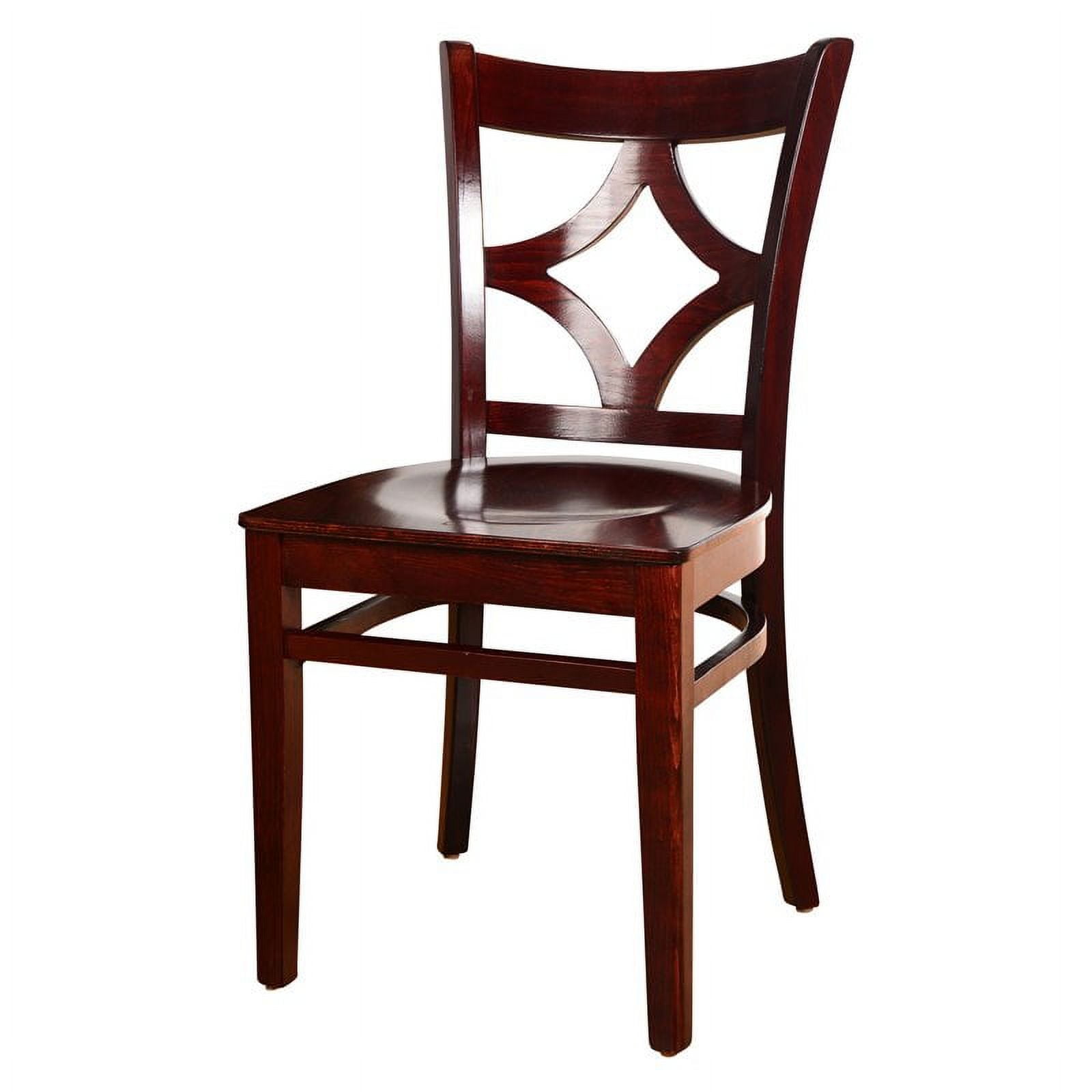Curtain Back Side Chair in Dark Mahogany with Wood Seat(Set of 2 ...