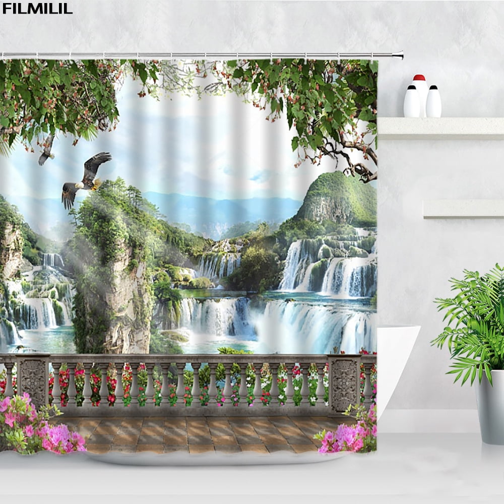 Curtain Bath Cloth Decor Wall Backdrop Home Style European Retro Sets ...