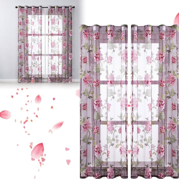 Curtain,Big Peony Rotten Flower Window Screen: Gorgeous And Dreamy ...