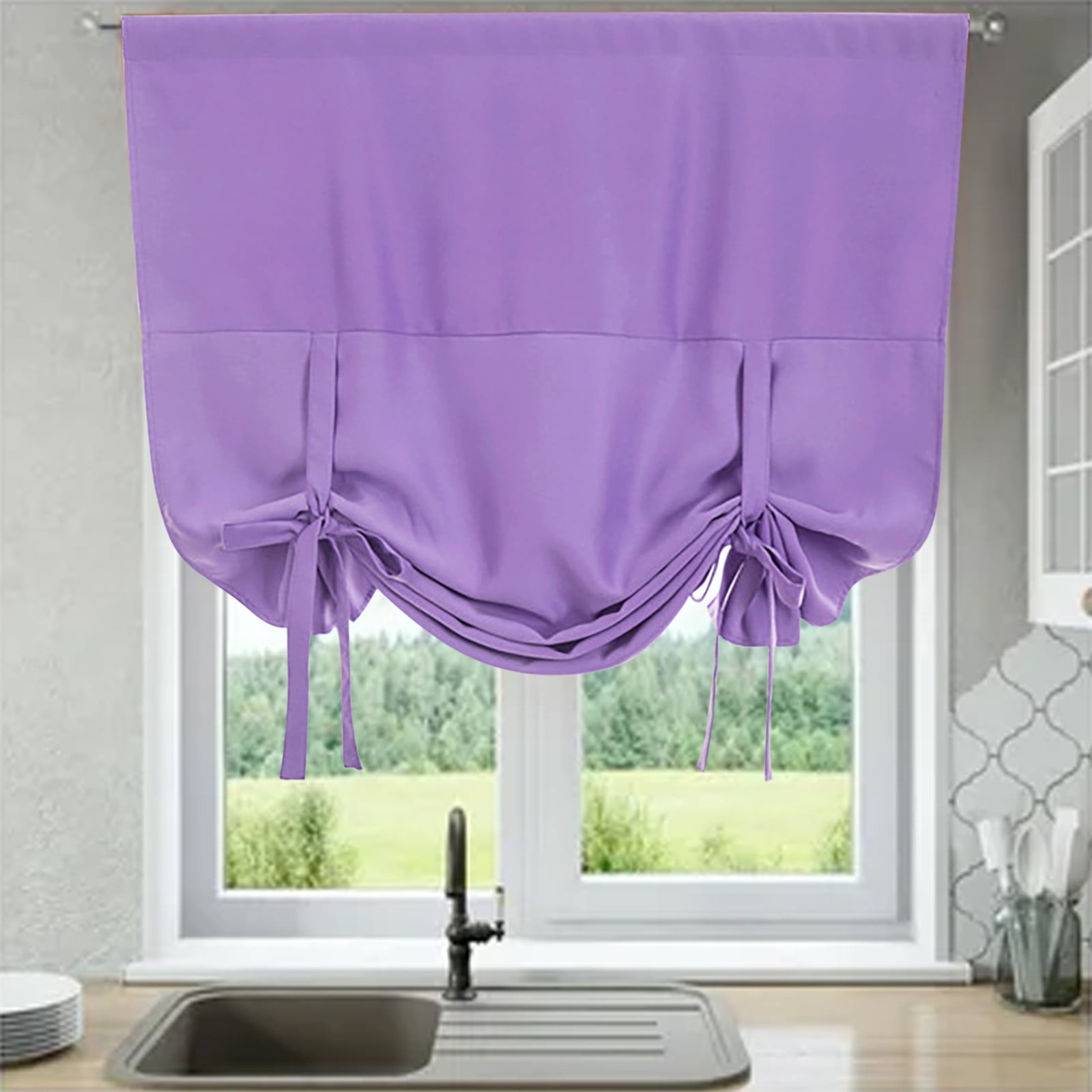Curtain,Check Lace Up Curtains For Windows 46 X 63 Inch Rod Pocket ...