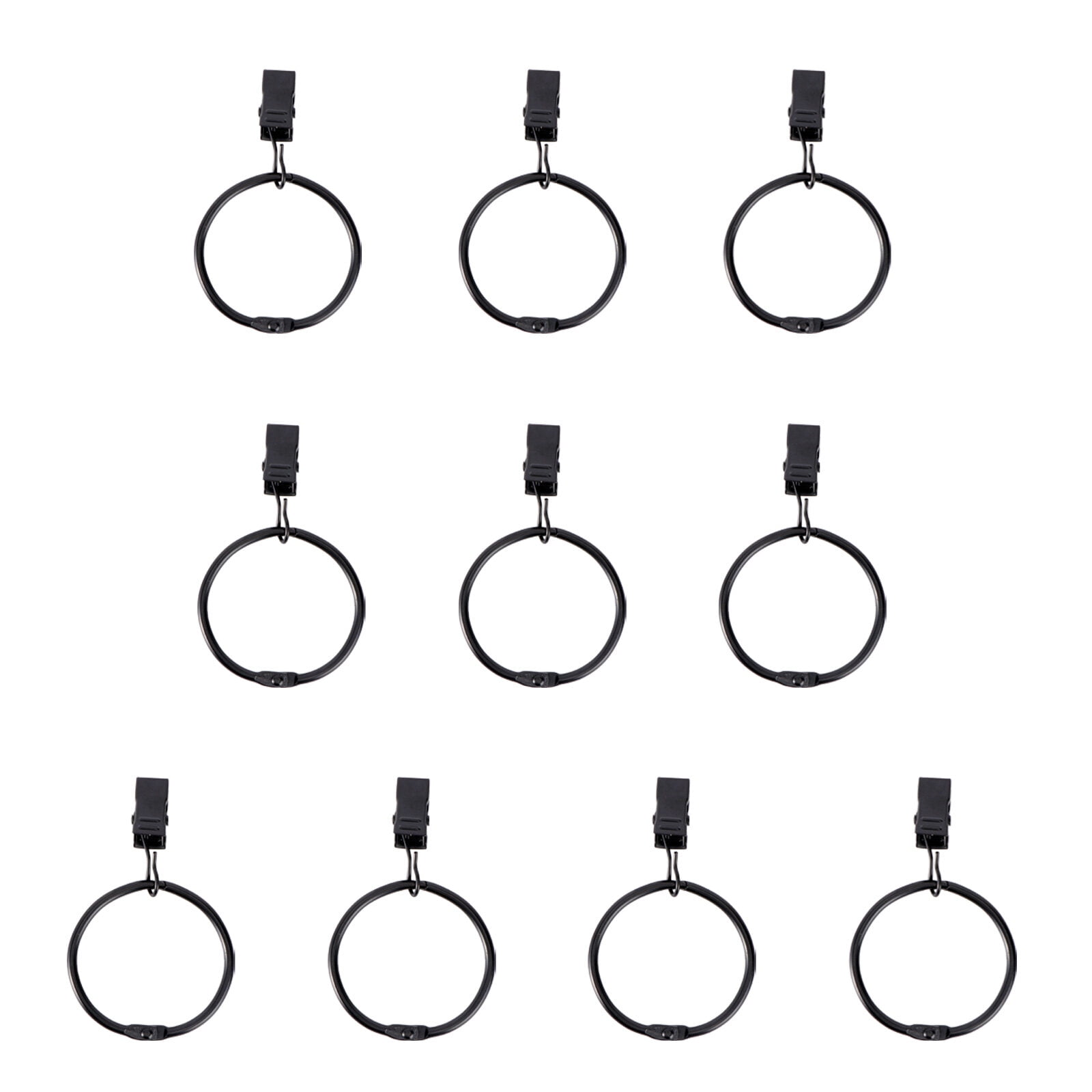 Curtain Circle Ring 10pcs Curtain Rings with Clips Metal Decorative ...