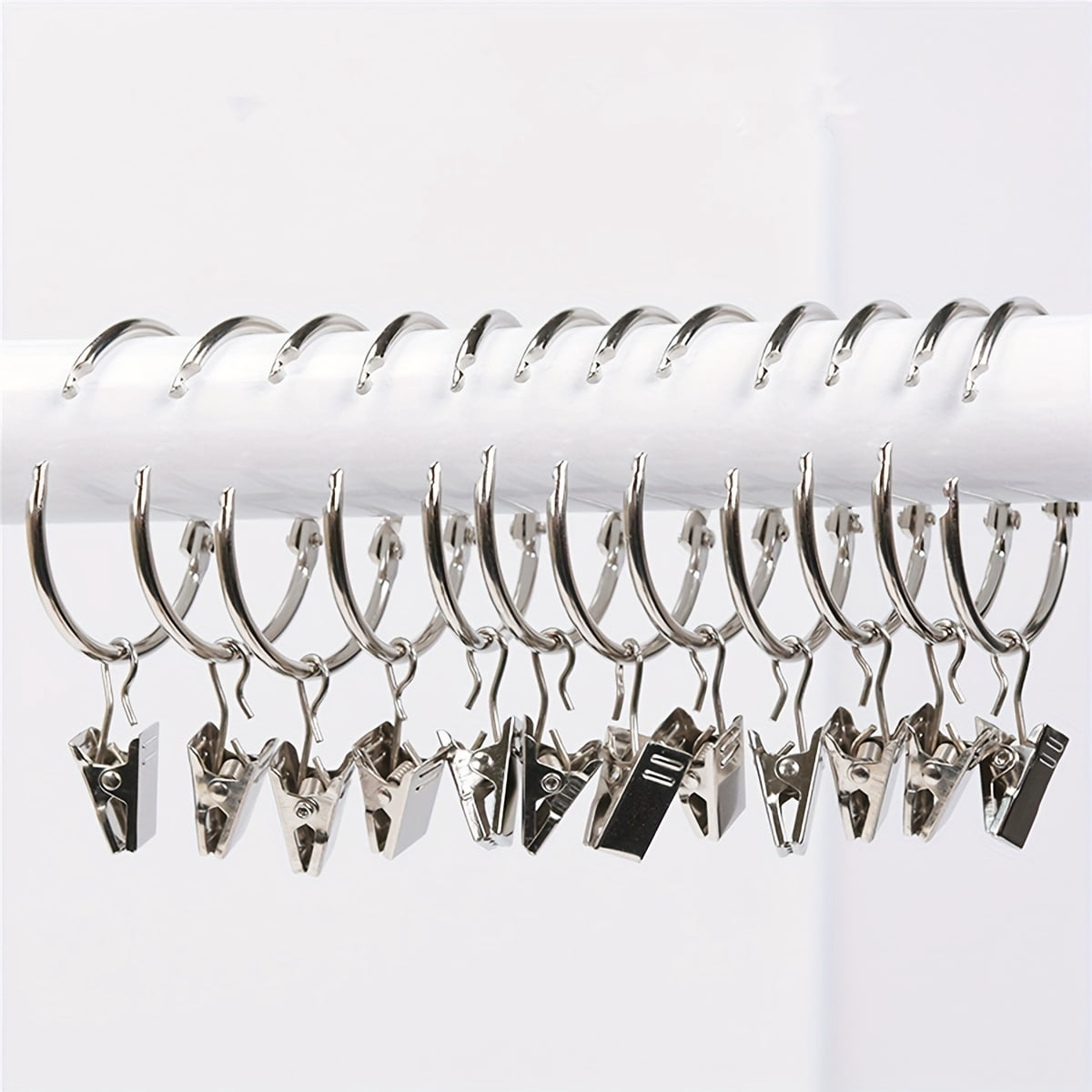 Curtain Clip Rings, 1.5 Inch, Openable Metal Hooks for Drapery ...