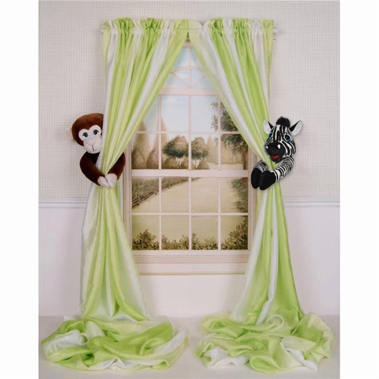 Curtain Critters ALMYZB490213COL Plush Safari Chocolate Monkey & Zebra ...