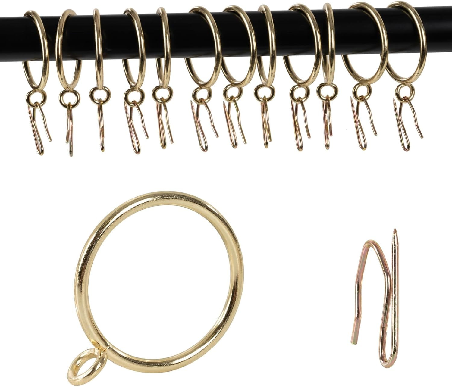 Curtain Drapery Hanging 1inch-Internal Diameter - Curtain Rings with ...