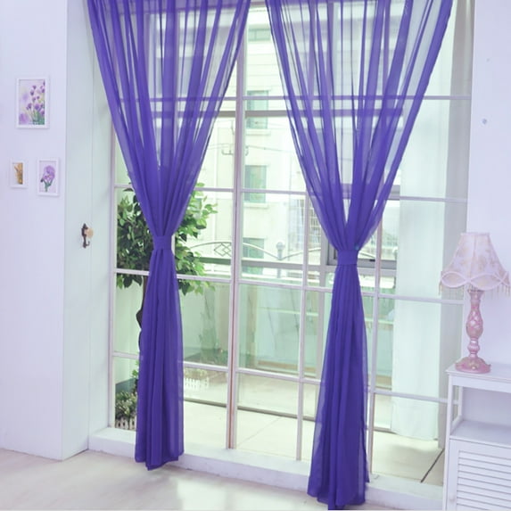 Curtain,Elegant Comfort Lightweight Sheer Voile Window Scarf Valance ...