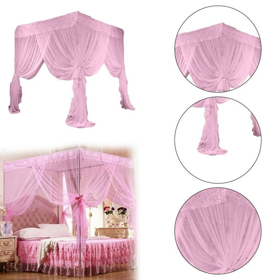 Curtain,Elegant Lace Canopy Net No Frame Required For Easy Setup Fit ...