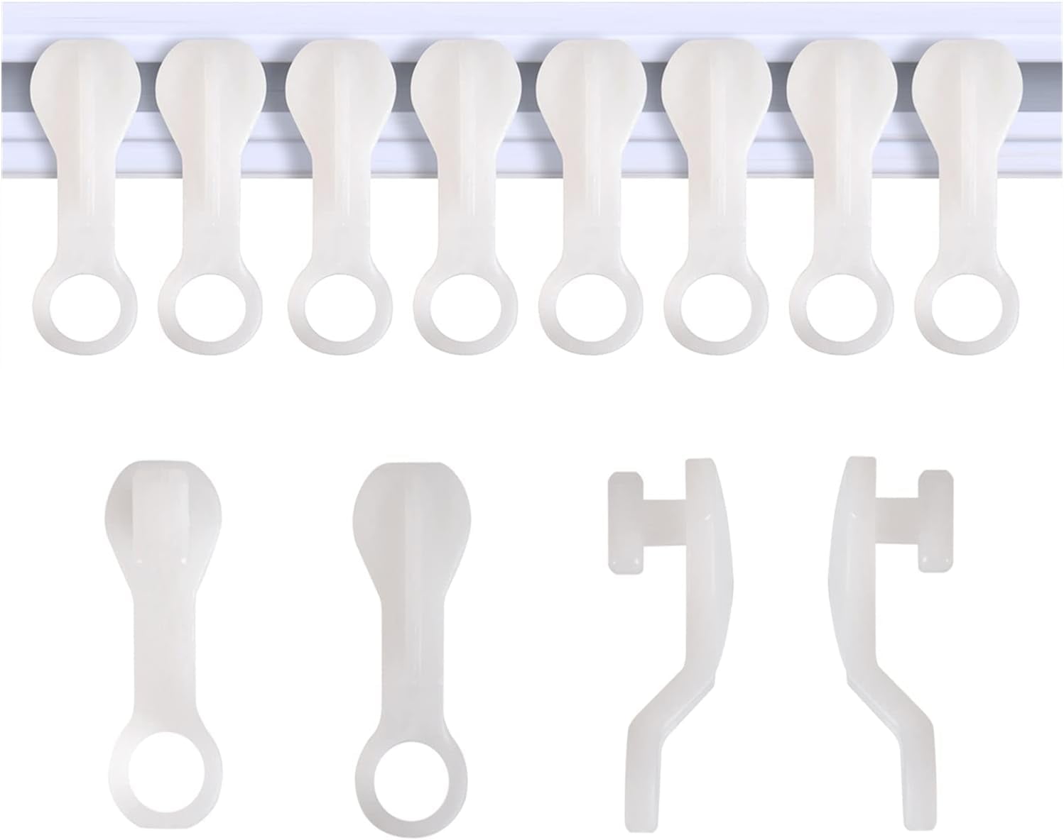 Curtain Glider Hooks White Plastic Curtain Hook for Curtain Rail Track ...