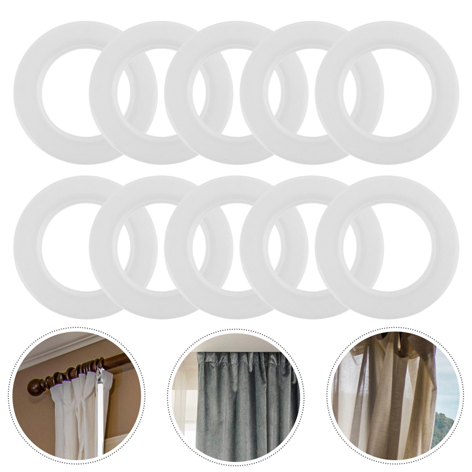 Toyandona 80pcs Curtain Rod Accessories Plastic Grommets for Modern ...