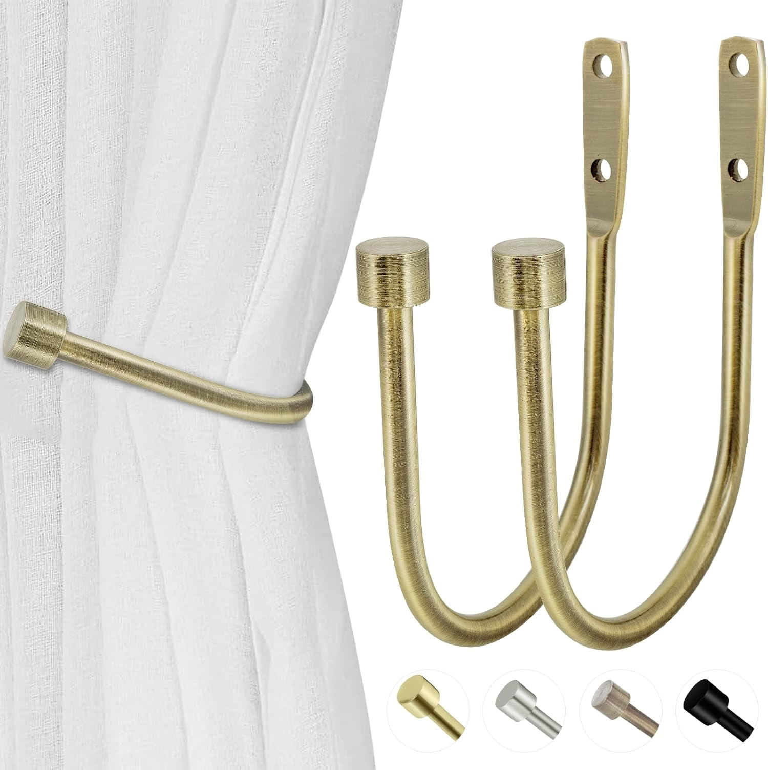 Curtain Holdbacks 2 count, Cast Iron Solid Curtain Tieback Side Holders ...