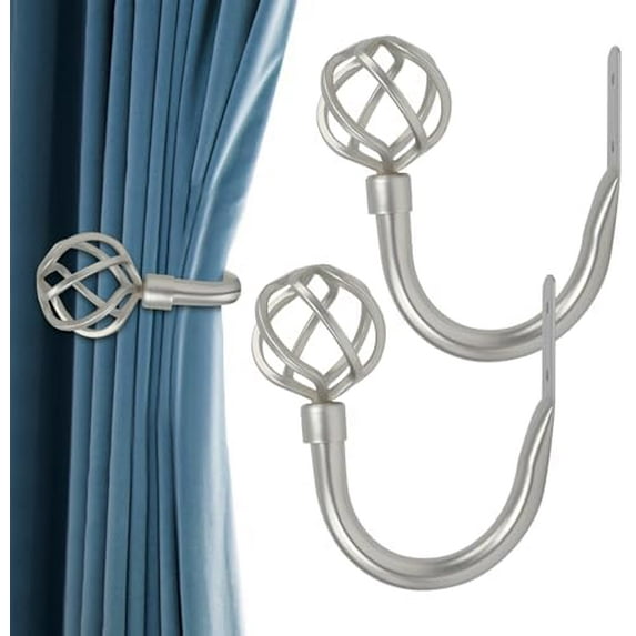 Curtain Holdbacks 2pcs, Solid Cast Iron Heavy Duty Curtain Tiebacks for ...