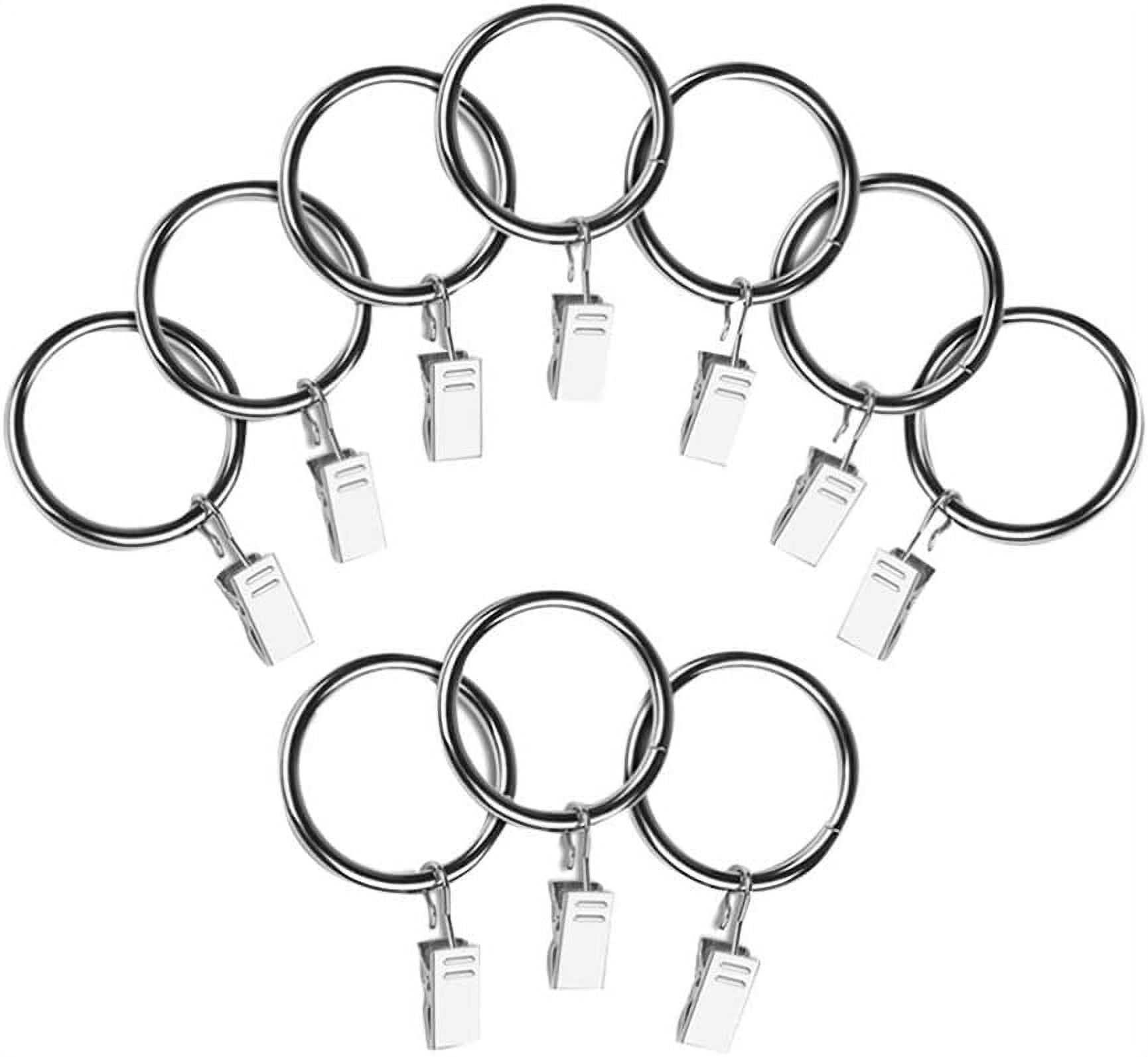 Curtain Hooks Metal Curtain Rings with Clips, Drapery Ring with Hook ...