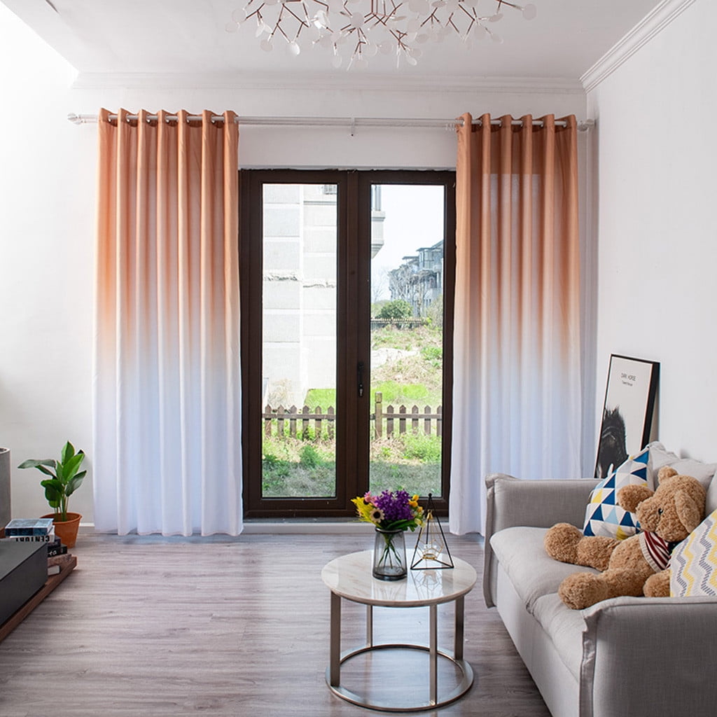 Curtain,Leaves Sheer Curtain Tulle Window Treatment Voile Drape Valance ...