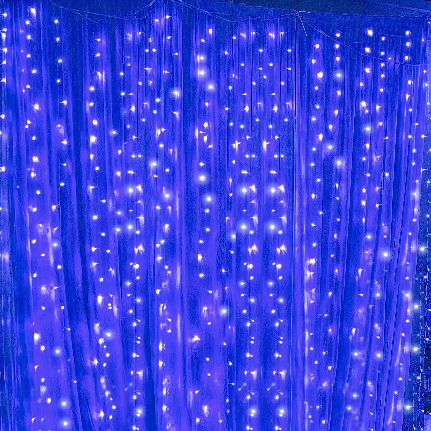 Curtain Lights- 19.7x9.8ft 600 LED Window Curtain String Light, 8 Modes ...