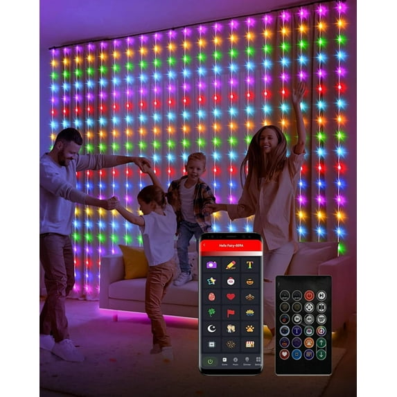Curtain Lights, 400 LEDs 100+ Preset Scenes, 6.6ft x 6.6ft, App ...