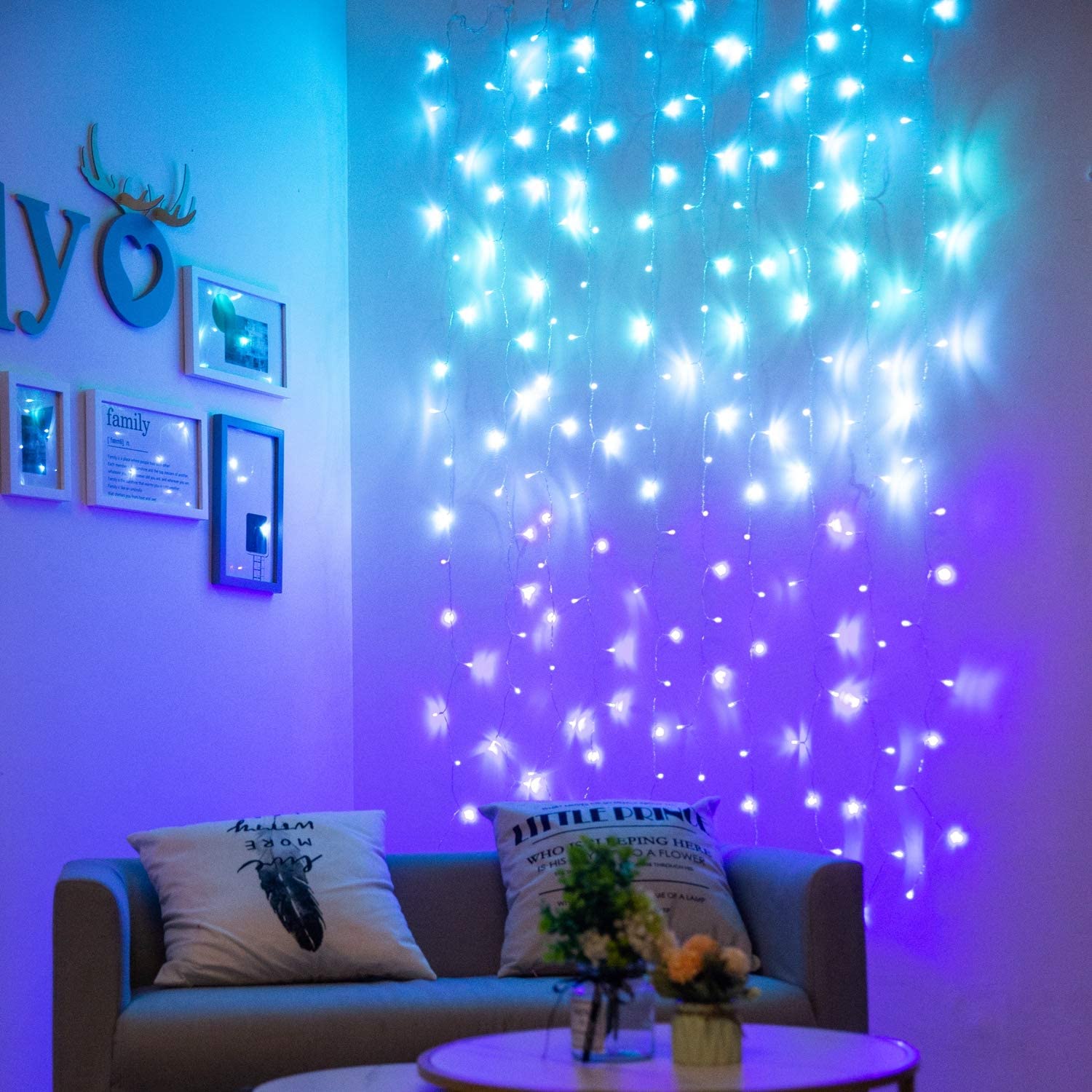 Curtain Lights for Bedroom Wall Light Up Curtains Led String Lights ...