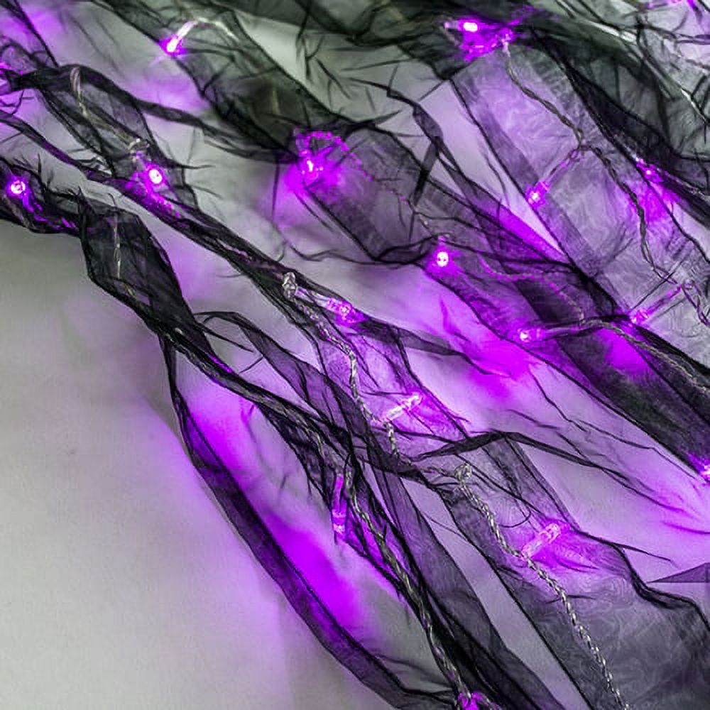 Curtain Lights LED Curtain Lights Black Organza Fabric 4 ft by 8 ft ...