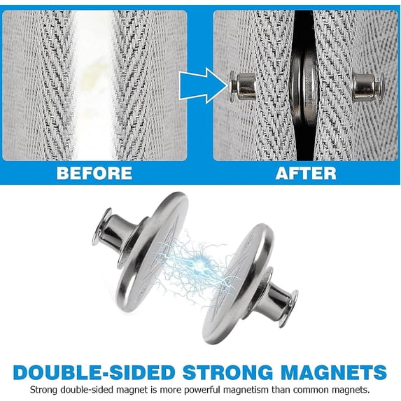 Curtain Magnets, 6 Pairs Magnetic Curtain Button, Round Curtain Magnets ...