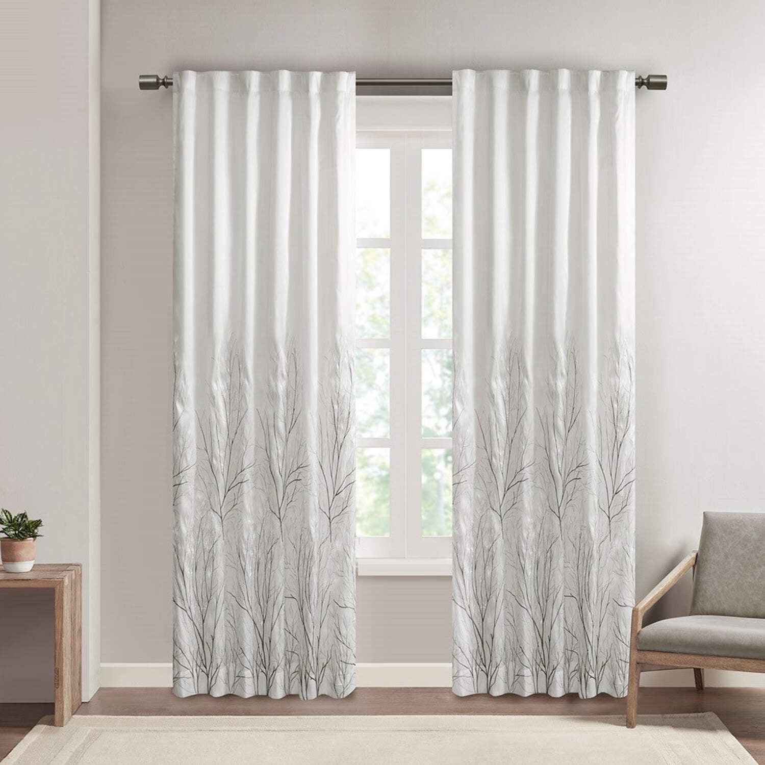 Curtain Panel White Polyester - Walmart.com