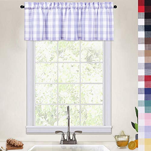 Curtain Plaid Valances for Windows, Thick Yarn Dyed Buffalo Check ...