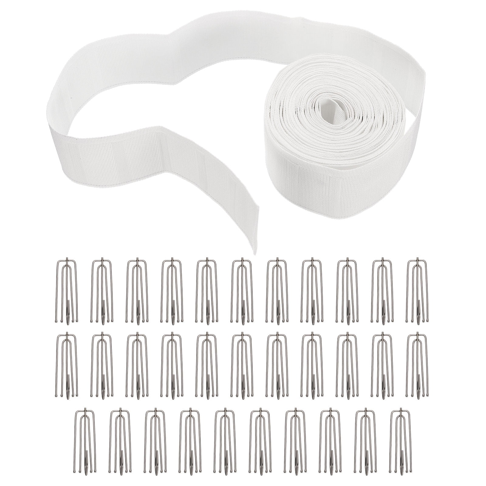 Curtain Pleat Tape, 8 Meters/8.8 Yards Pleated Tape with 32 Pcs ...