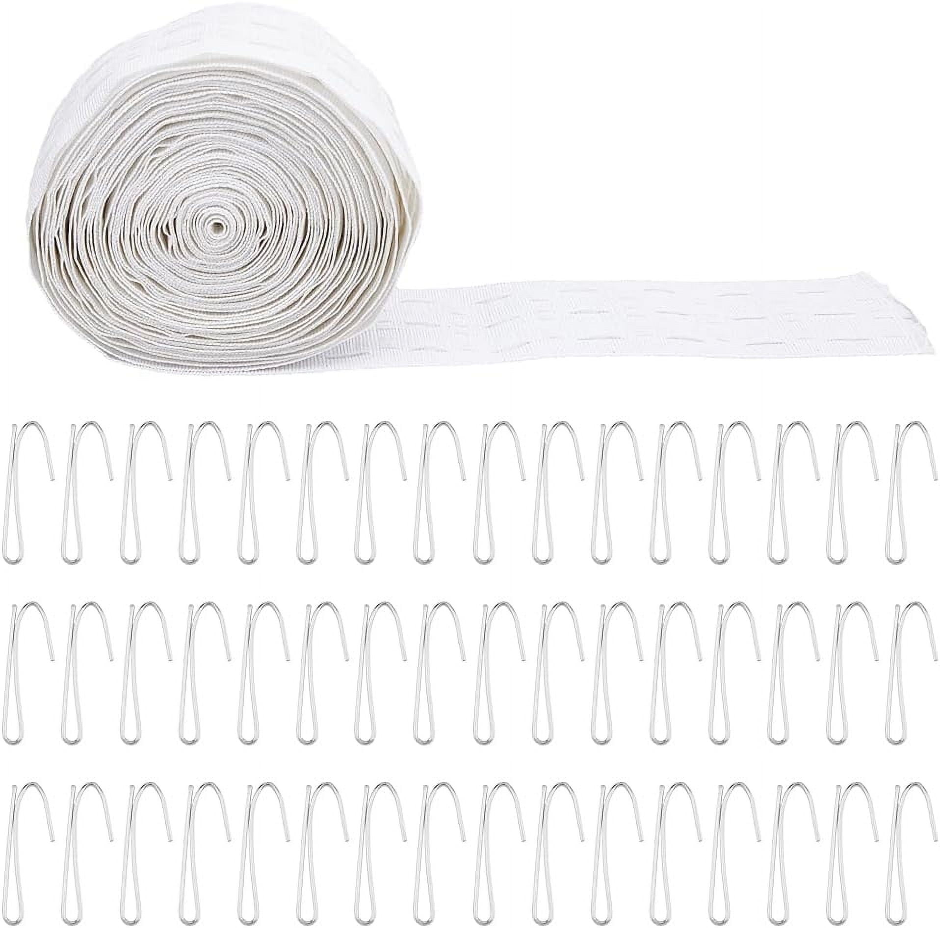 Curtain Pleat Tapes 10M Polyester Flat White Curtain Tape No Sew ...