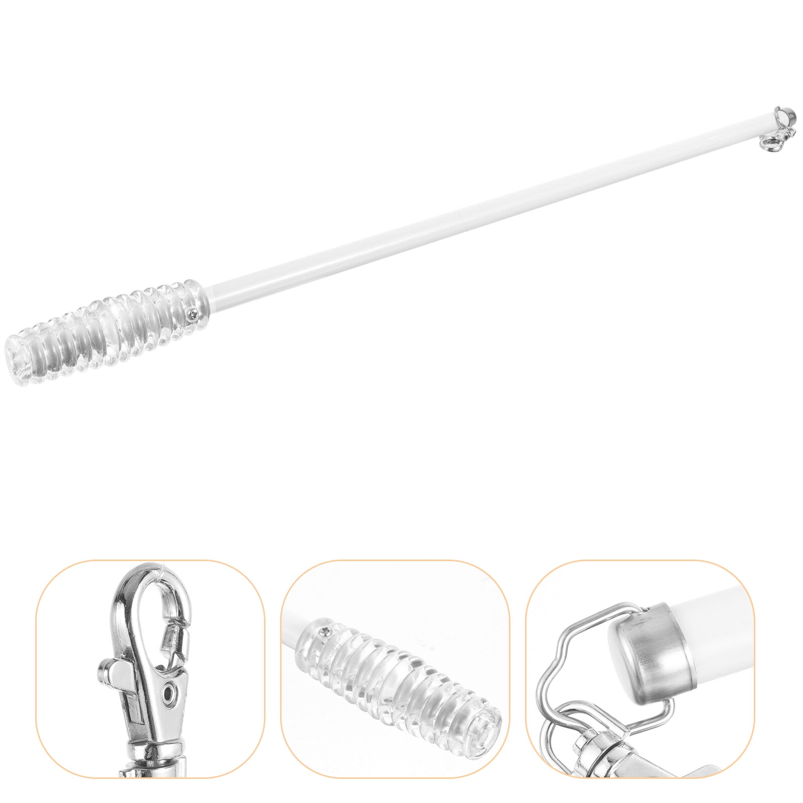 Curtain Pull Rod with Metal Snap White Curtain Push Wand for Drapery ...
