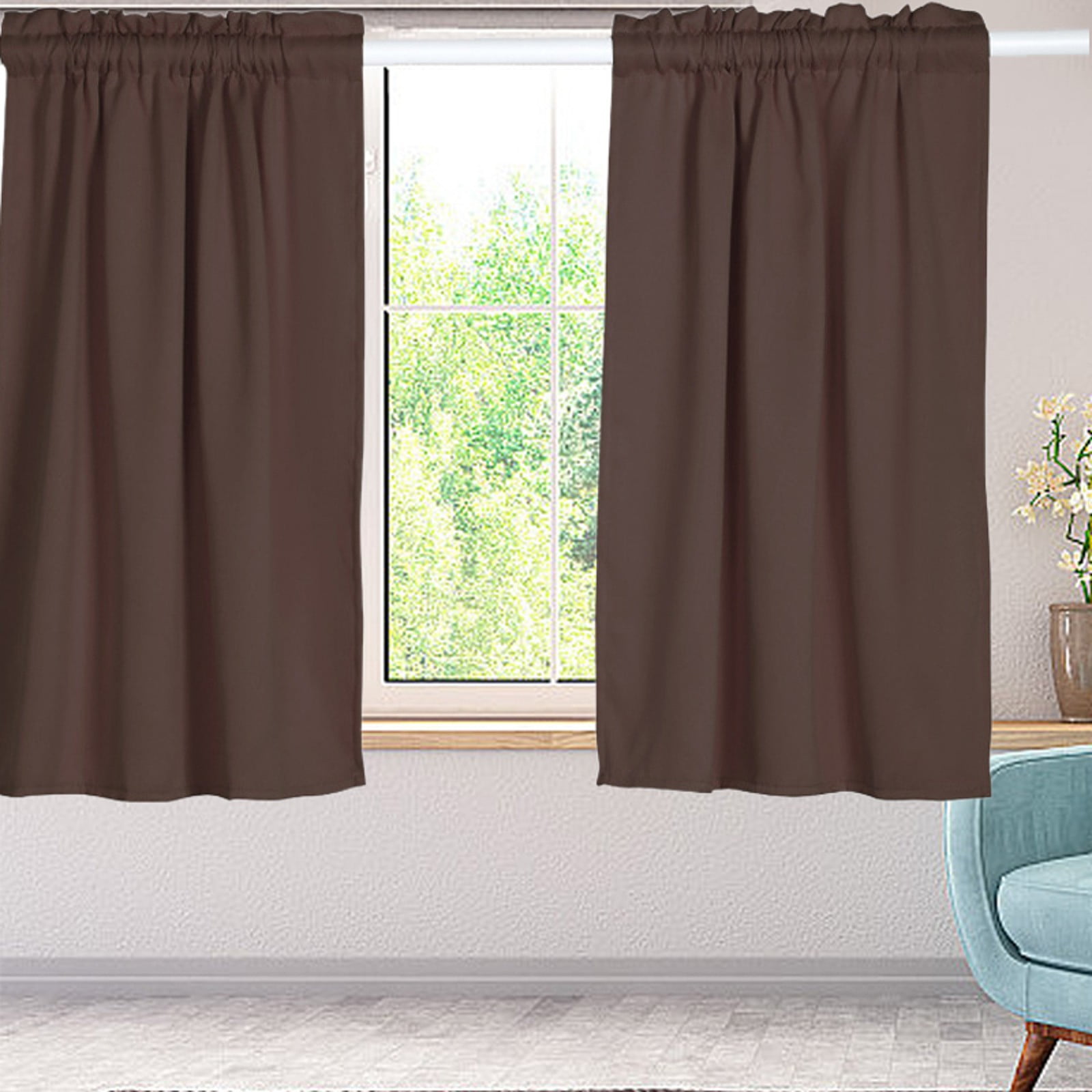 Curtain Pure Pigment Color Rod Curtain Border Curtain Short Curtain ...