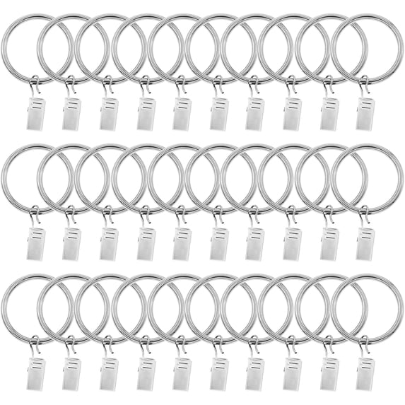 Curtain Ring with Clips,Iron Drapery Clips Hooks,General Rustproof ...