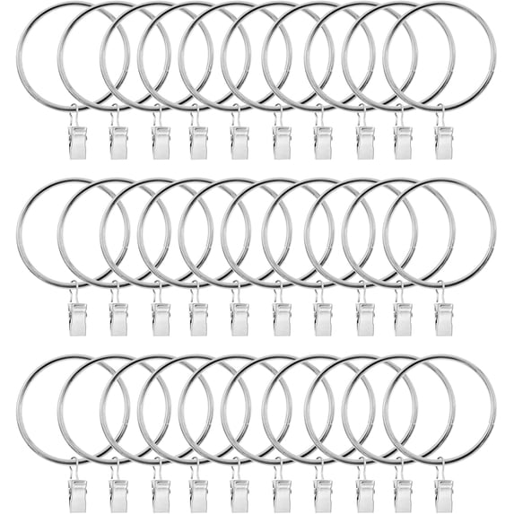 Curtain Ring with Clips,Iron Drapery Clips Hooks,General Rustproof ...