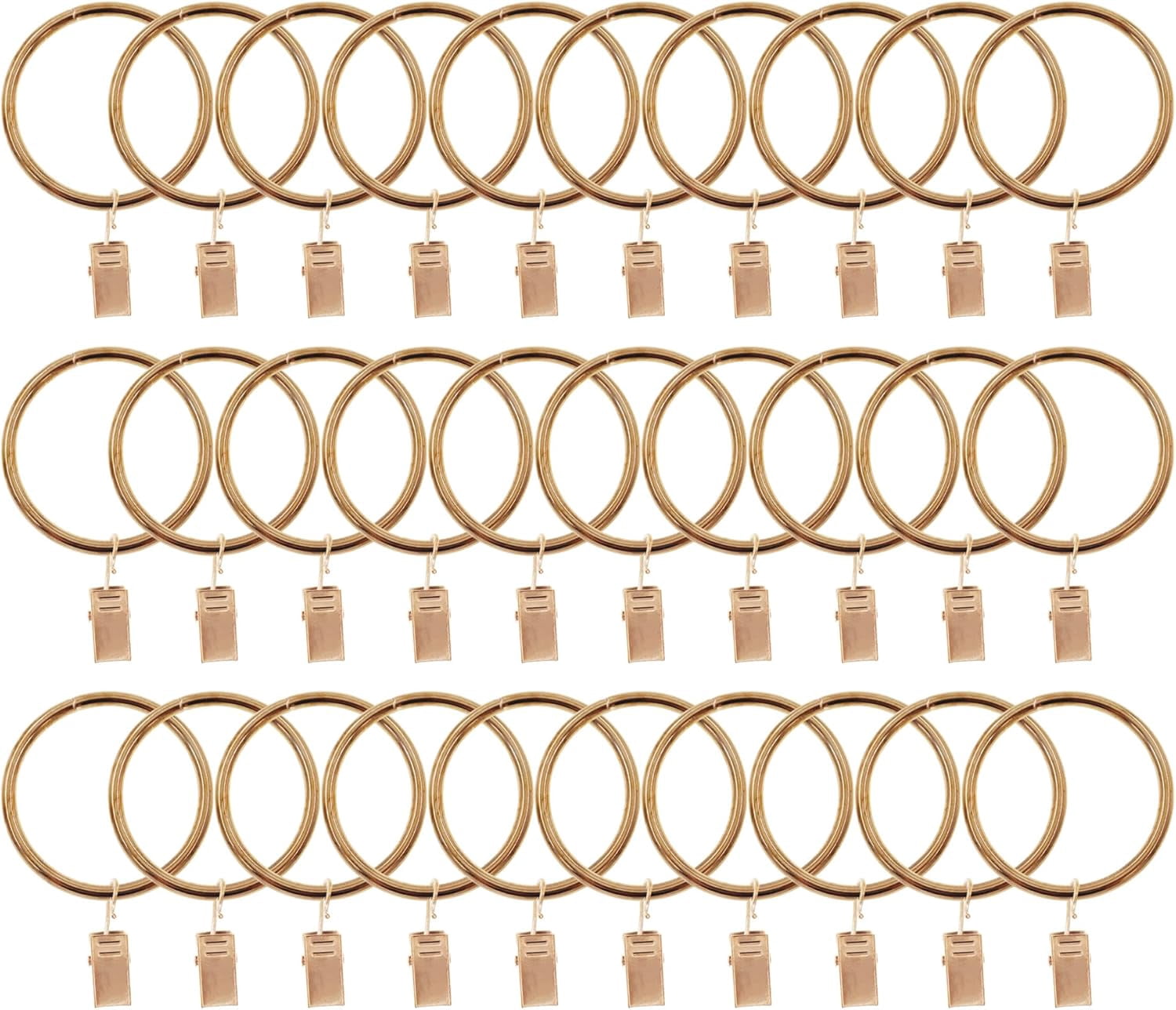 Curtain Ring with Clips, Iron Drapery Clips Hooks, Rustproof Curtain ...