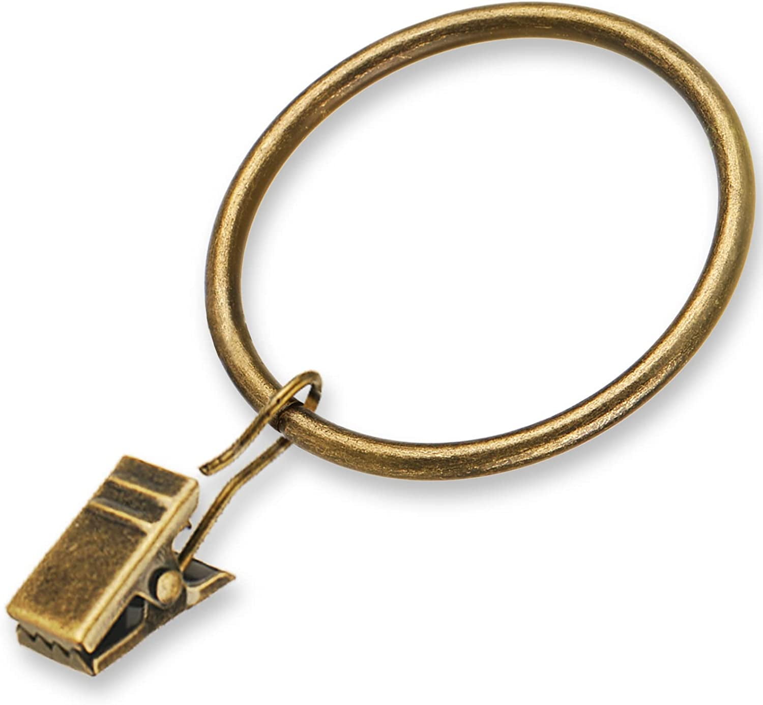 Curtain Rings - 2.0-Inch Inner Diameter Antique Brass Curtain Clip ...