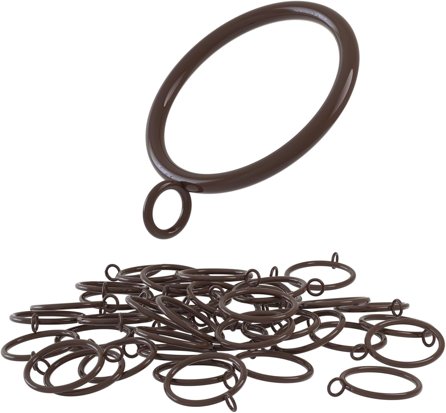 Curtain Rings, Cocoa Tone Metal Curtain Drape Sliding Eyelet Rings ...