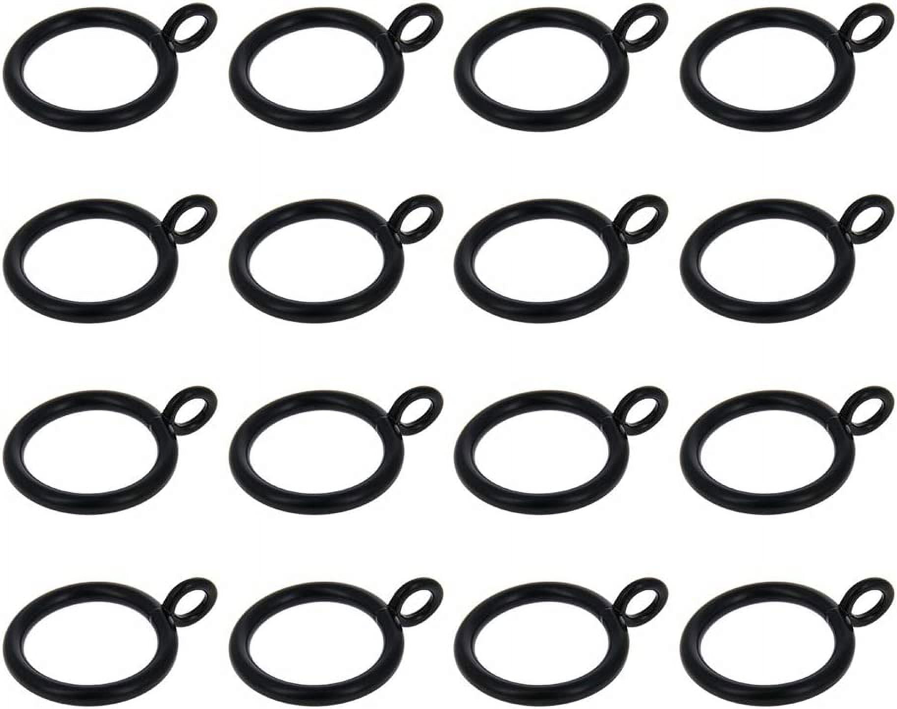 Curtain Rings with Eyelets, 1 Inch Metal Black Curtain Rings 25mm Inner ...