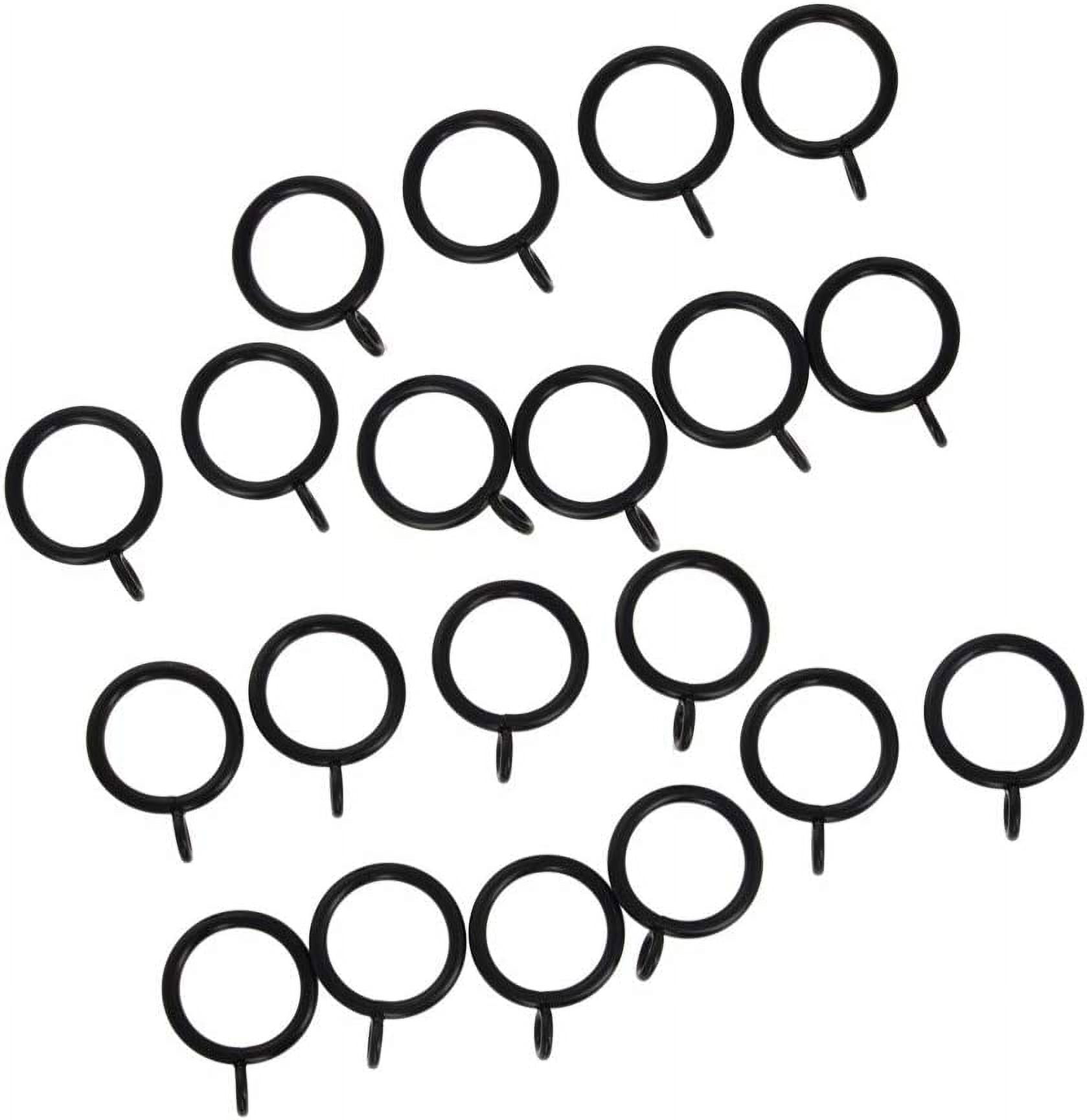 Curtain Rings with Eyelets, 1 Inch Metal Black Curtain Rings 25mm Inner ...