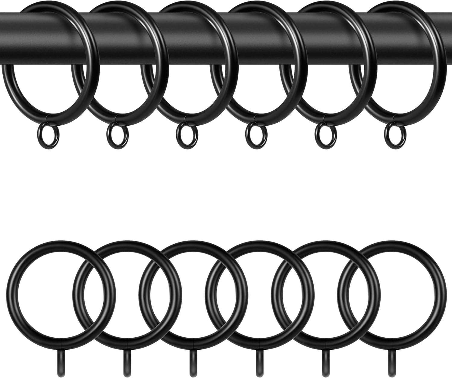 Curtain Rings with Eyelets,48 Pack Metal Curtain Rings for Pinch Pleat ...