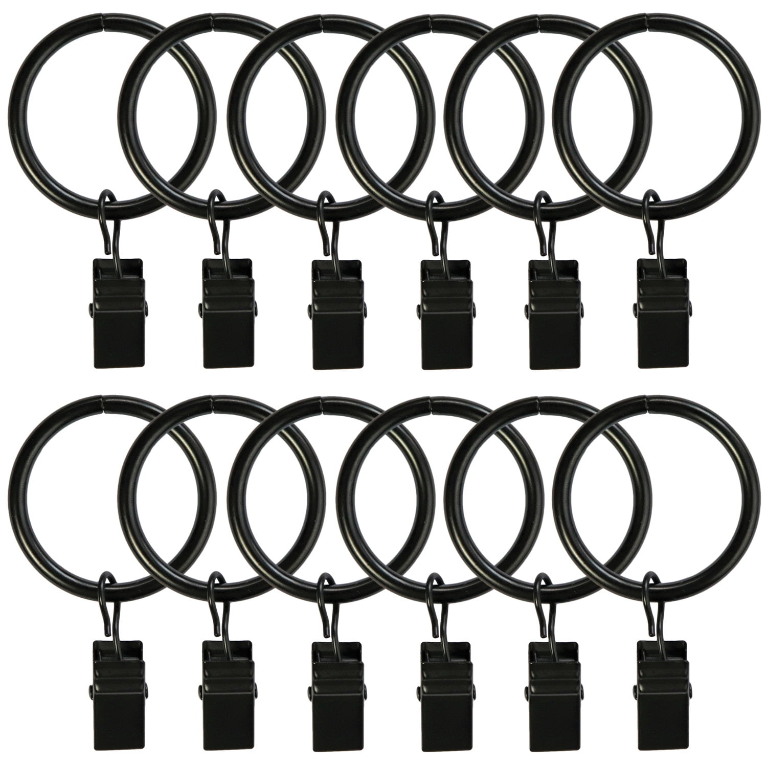 Curtain Rings with Clips 50 Pack Metal Curtain Clips Decorative Drapery ...