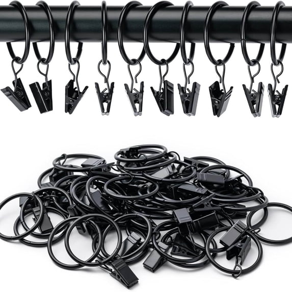 Curtain Rings with Clips, Drapery Clips with Rings, Hangers Drapes ...