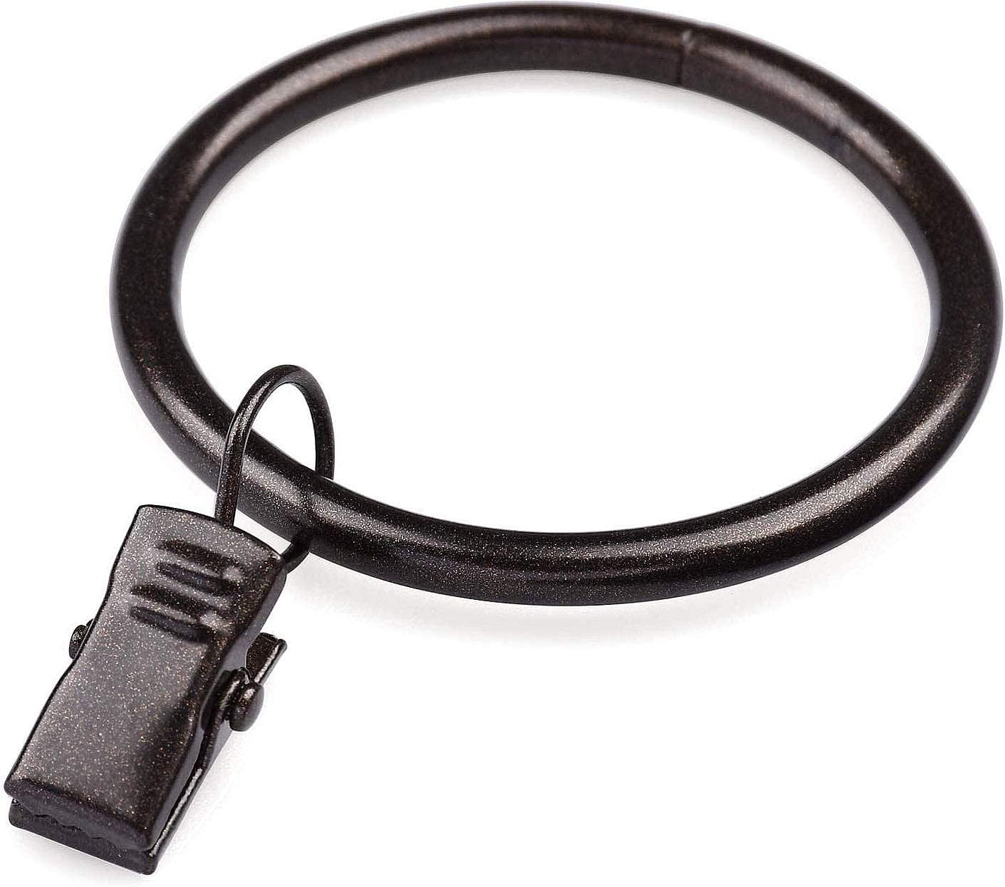 Curtain Rings with Clips - Set of 14, Interior Diameter 1.75inch,Fits ...