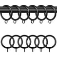 Curtain Rings with Eyelets, Metal Black Curtain Rings for Pinch Pleat ...