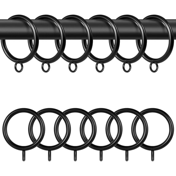 Curtain Rings with Eyelets, Metal Black Curtain Rings for Pinch Pleat ...