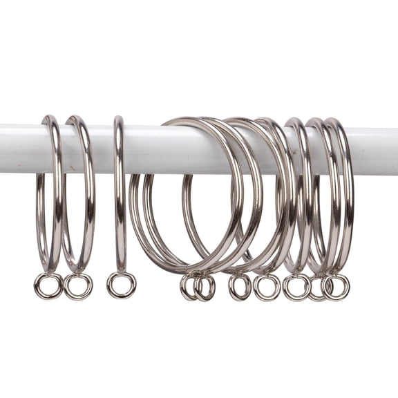 Urbanest 1" Nylon-Insert Curtain Rings With Clips and Eyelets, Set of 8 ...