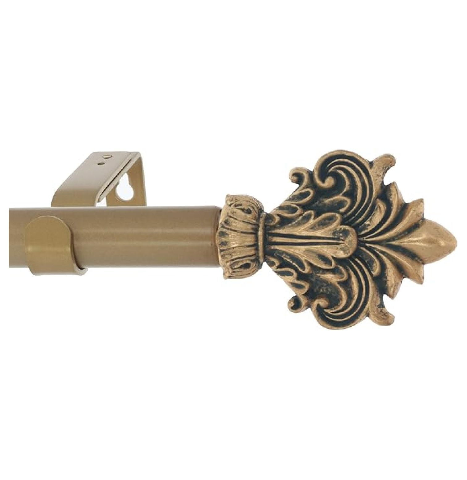 Curtain Rod 1 Inch Diameter, Acanthus Finial Style II, Adjustable 28 ...